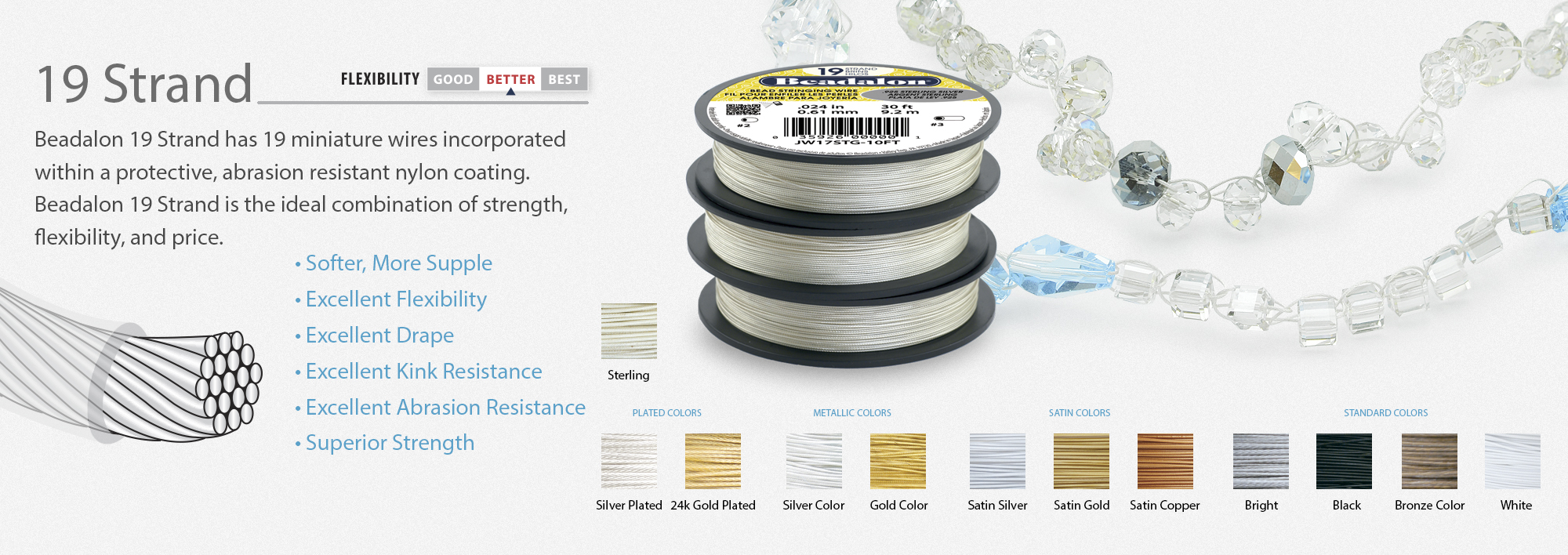 Beadalon - 19 Strand Bead Stringing Wire